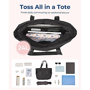 BAGSMART Tote Bag for Women with Zipper, Gym Tote with Compartments, Work Tote Nurse Dance Yoga Bag for Sport, Travel