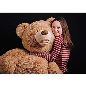 HollyHOME Teddy Bear Plush Giant Teddy Bears Stuffed Animals Teddy Bear Love Big Footprints 5 Feet Brown