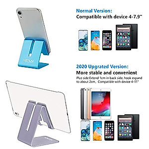 Urmust Cell Phone Stand for Desk Phone Holder Dock Cradle Stand for iPhone 14 13 12 11 Pro Max X Xr 8 Plus 7 6, Tablet(4-10in) [2023 Updated Version] Light Purple