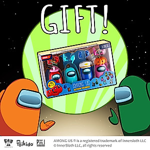 P.M.I. Among Us Action Figures | All Four 4.5-Inch-Tall Collectibles | Among Us Toys and Playable Mini Toys | Red, Pink, and Cyan Crewmates and Blue Ghost with 8 Hats and Hands | Kids’ Toys