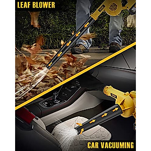 ALLOYMAN Leaf Blower, 20V Cordless Leaf Blower, with 2 X 4.0Ah Battery & Charger, 2-in-1 Electric Leaf Blower & Vacuum for Yard Cleaning/Snow Blowing.