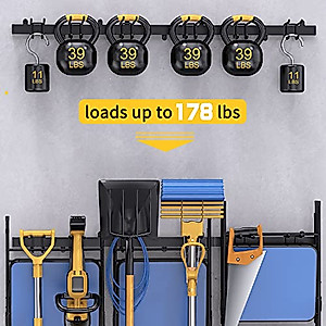 Venkuber Garage Storage, Garden Tool Organizers Wall Mount Broom Holder Shovel Hanger Heavy Duty Shelving Rack Hanging Hooks Power Tool Organization for Yard Shed Basement