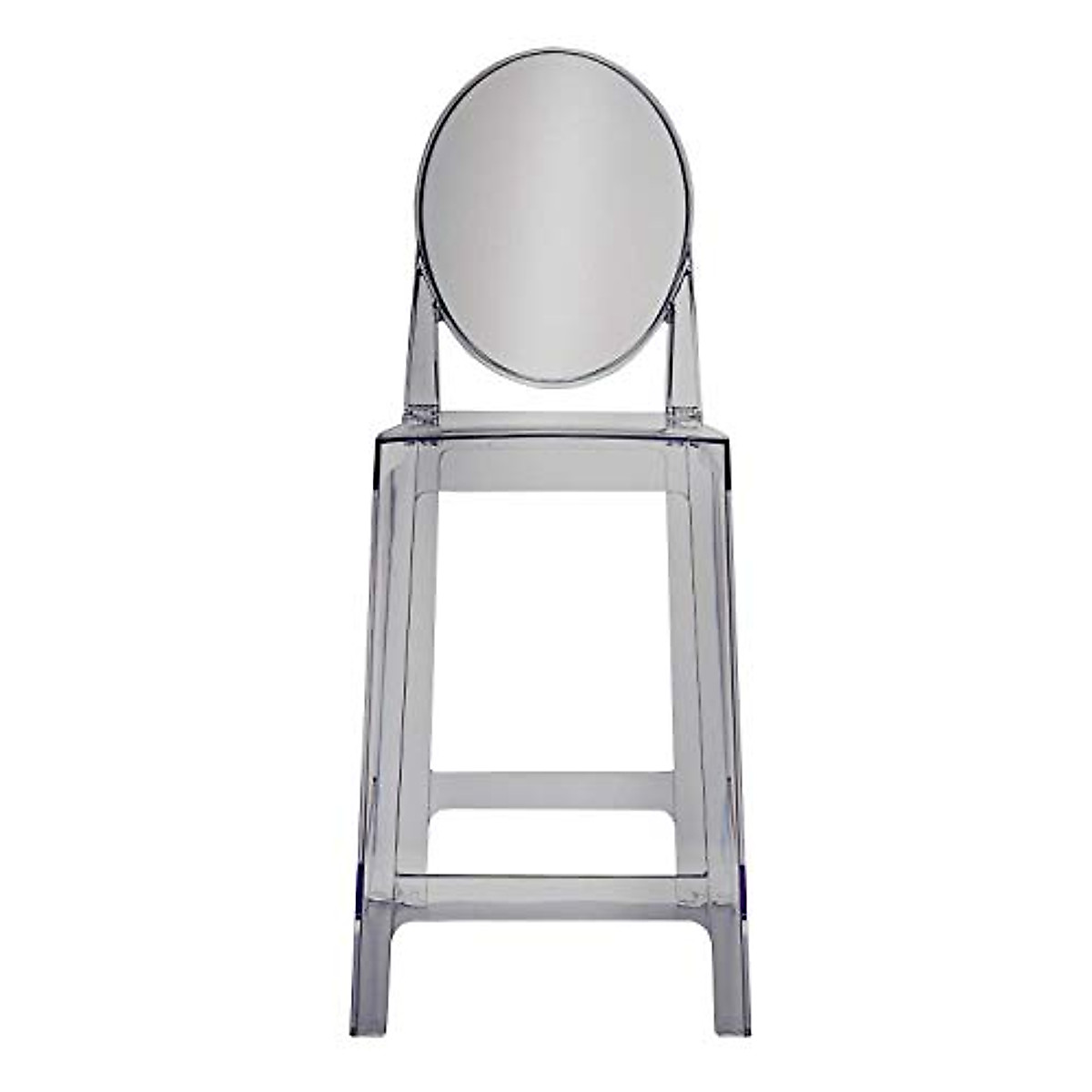 2xhome Transparent Modern Mid Century Armless With Back Ghost Counter Height Bar Stool Chair 25",