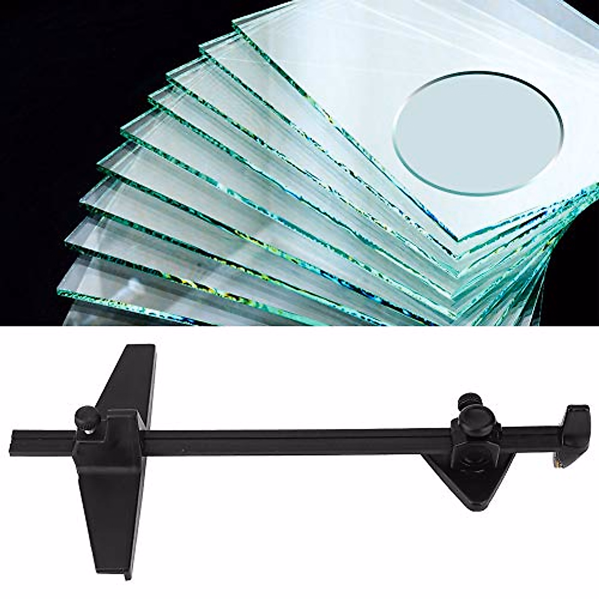 Glass Strip Cutter Strip and Circle Type Glass Cutter Adjustable Round Glass Cutter Tools for Stained Glass Board