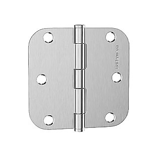 goldenwarm 12 Pack Stainless Steel 3.5 Inch Satin Nickel Brushed Door Hinges, Interior Door Hinges with 5/8" Radius Corners, Flat Hinges for Doors 3 1/2 Inches, 3 ½" Door Hardware for Bedroom Garage