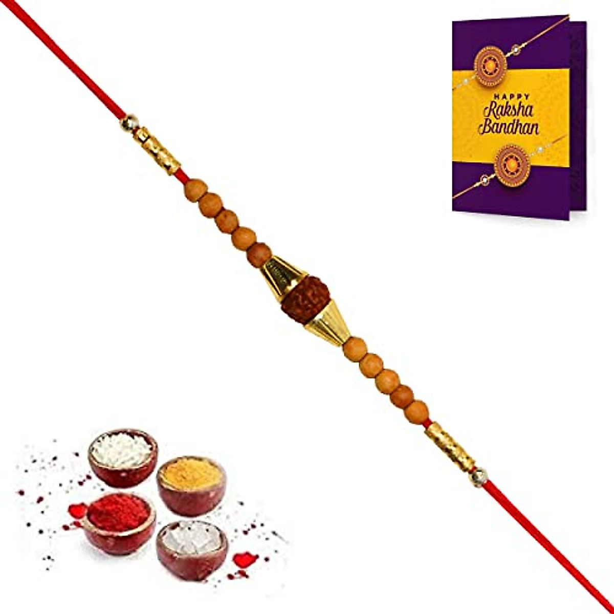 HANDICRAFT Rakhi For Brother And Bhabhi Rakhi for brother Rakhi Set Rakhee for Brother Sister Bracelets Rakhi Gifts For Brother Lumba Rakhi For Bhabhi Rakhi With Roli Chawal Rakhi Sets lumba rakhi