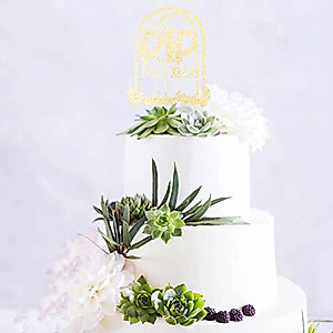 Rip Twenties Cake Topper, Death to My Twenties, Rip to My Twenties Cake Decorations, Old English Theme Happy 30th Birthday Party Decorations, Gold Glitter