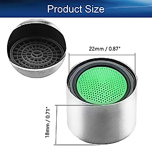 Yinpecly Sink Faucet Aerator, Kitchen Stainless Steel Sink Aerator Replacement Parts, Faucet Adapter with 22mm Female Thread for Kitchen Bathroom, Drawing, 2Pcs