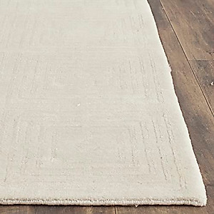 Safavieh Tibetan Collection 10' x 14' Ivory/Ivory TB833A Hand-Knotted Viscose Rug