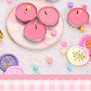 Tea Candles Wedding 10 Pack Party and Home Decoration Votive Parties Tealight Small Wishing Bulk with 1.5-2 Hours Extended Burn Time Mini for Birthday Emergency Family (Pink)
