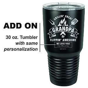 Grandpa Gift –PERSONALIZED Bamboo Cutting Board Custom Engraved Grillin Great Flippin Awesome Fathers Day Birthday Christmas Gift Best Grandpa Ever Papa Poppop Gifts Grandkids Grandchildren(11.5x13.5)