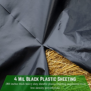 Farm Plastic Supply - Black Plastic Sheeting - 4 mil - (3' x 200') - Black Plastic Tarp, Polyethylene Vapor Barrier Plastic Sheeting, Black Painters Tarp, Roll of Heavy Duty Plastic