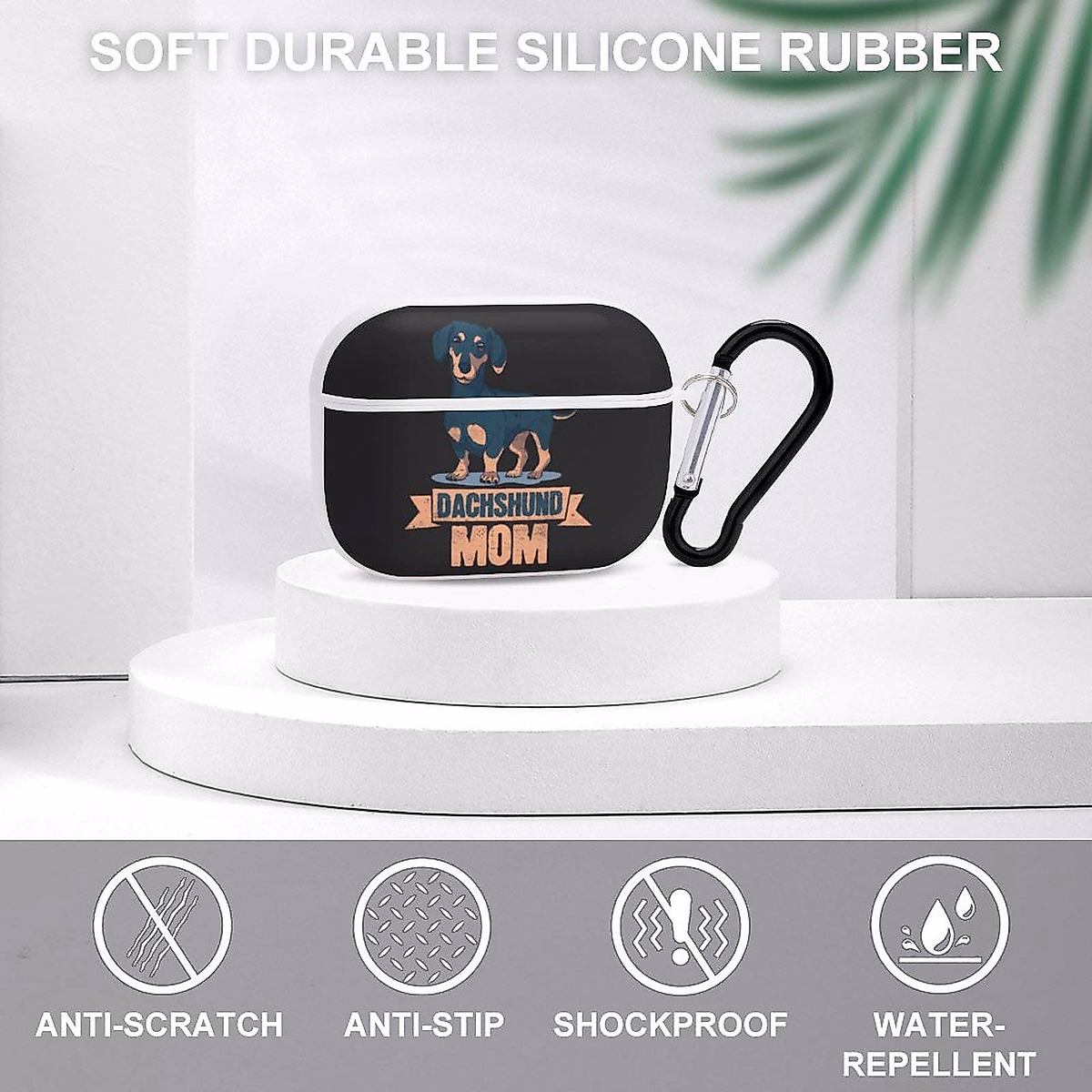 Dachshund Dog Owner, Airpods Case Cover for Apple AirPods Pro Cute Airpod Case for Men Women Boys Girls Silicone Protective Skin Airpods Accessories with Keychain