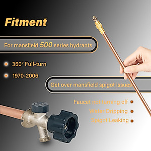 Upgrade Version 123-0095 500 Series Mansfield Style Stem Assembly Replacement Part For 12-Inch Sillcock ASFP (Overall length 16")