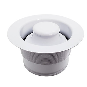 Westbrass CO2185-50 Combo Pack 3-1/2" Post Style Large Kitchen Sink Basket Strainer and Waste Disposal Drain Flange with Stopper, Powder Coat White