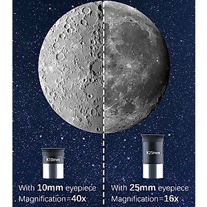 Vanstarry Telescope, 70mm Aperture 400mm AZ Mount Astronomical Refractor Telescopes for Kids Astronomy Beginners, Adjustable Portable Travel Telescopes with Backpack