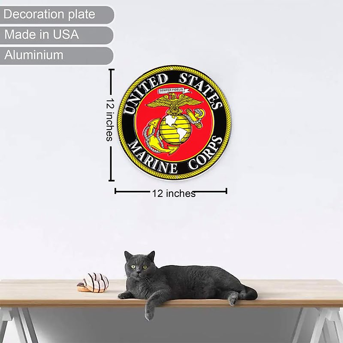 United States Marine Corps Decorative Wall Plate for Home, Office, or Man Cave. Very sturdy. 2 holes for easy hanging anywhere. Great gift for your fellow Marine. Officially Licensed product.