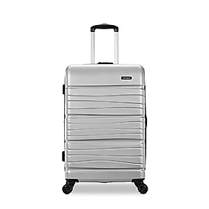 Samsonite Evolve SE Hardside Expandable Luggage with Double Wheels, Arctic Silver, Medium Spinner