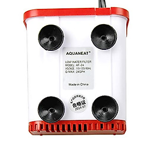 AQUANEAT Low Water Level Filter, Small Turtle Tank Filter, Hermit Crab Filter, Fish Tank Filter, Submersible Aquatic Reptile Terrarium Filter, up to 3 Gallon