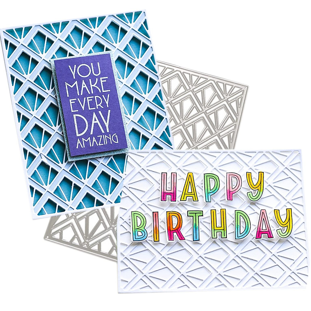 Ammsochy Christmas Border Background Cut Dies DIY Crafts for Paper Card Making Metal Scrapbooking Cutting Tools Album Arts Embossing Template 4.5X5.7IN (Décor Frame D)