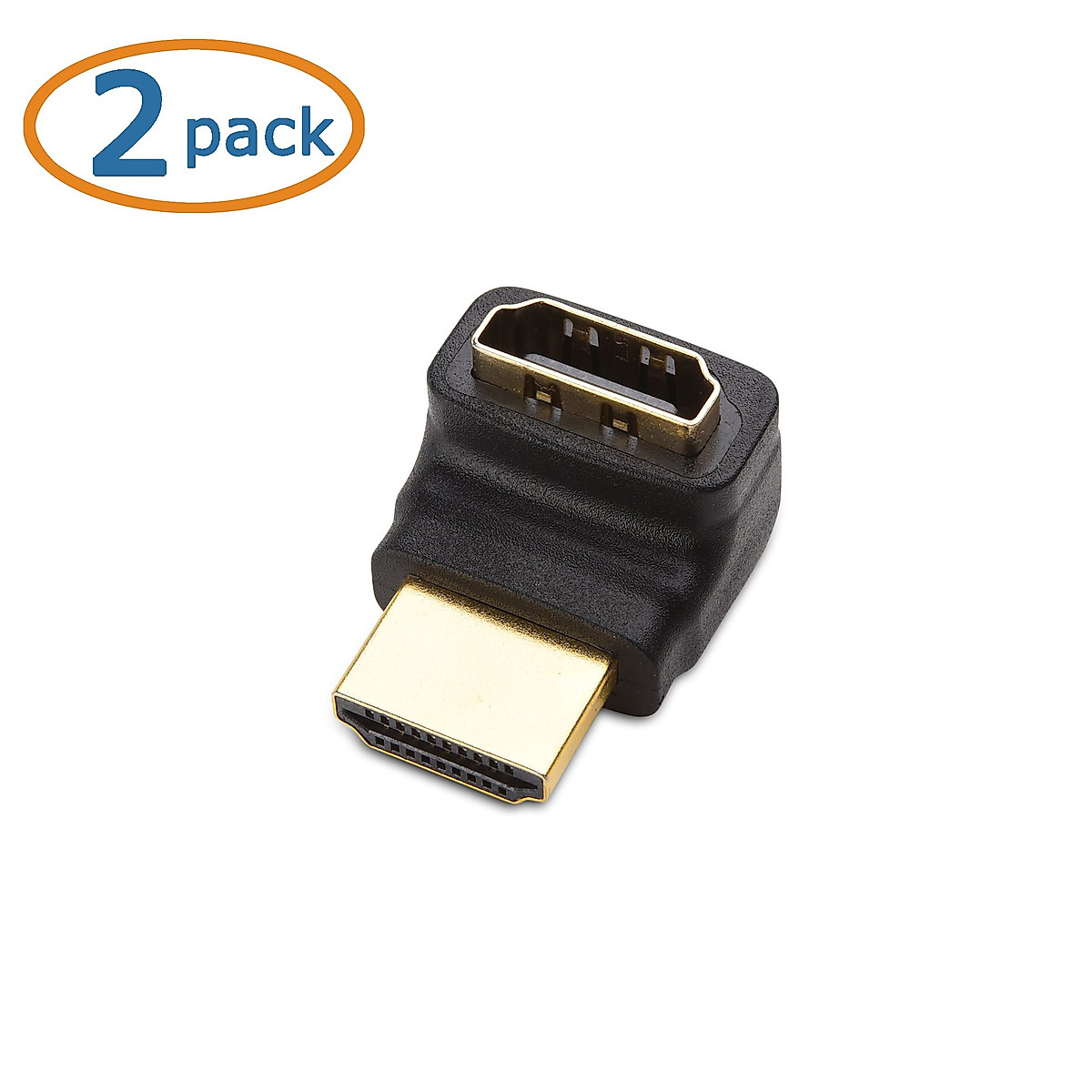 Cable Matters 2-Pack Right Angle HDMI Adapter (270 Degree HDMI Right Angle) with 4K and HDR Support