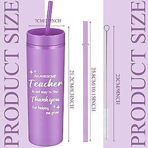 12 Pack Teacher Appreciation Gifts for Teachers Skinny Tumblers 16oz Matte Pastel Colored Acrylic Tumblers with Lids and Straws Thank You Gifts for Grad Teachers Day Birthday (Bright Colors, 12 Pack)