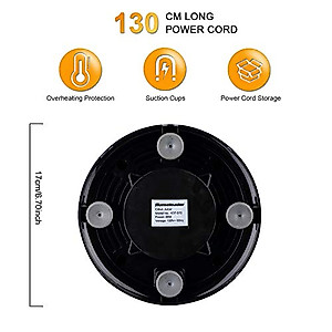 Homeleader Electric Citrus Juicer, Lemon Squeezer with Stainless Steel, Orange Squeezer with Two Cones, Powerful Motor for Grapefruits, Orange and Lemon, Black