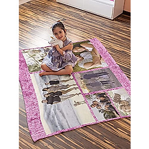 Customized Blankets with Photos – Personalized Photo Blankets for Family, Birthday, Anniversary – Soft Fleece Picture Collage Blanket (Best Dad Ever)