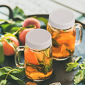 [18 Pack] Plastic REGULAR Mouth Mason Jar Lids for Ball, Kerr and More - White Plastic Storage Caps for Mason/Canning Jars