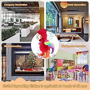 SdeNow Musical Squawking Chicken Stuffed Animal Walking Singing Waving Rooster Fun Electronic Interactive Animation Plush Toys Gifts for Kids