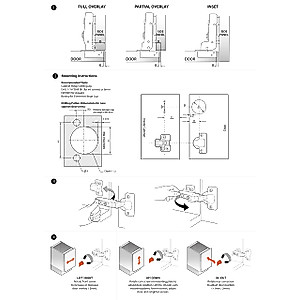DecoBasics Full Overlay European Soft Close Cabinet Hinges for Kitchen Cabinets (10 Pcs) -105° Frameless Concealed Cabinet Door Hinge -3 Way Adjustability & Clip on Plate for Easy Installation