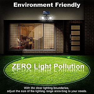 GUYULUX Solar Spotlight Outdoor Upgraded, Stay On All Night, 5000mAh LED Security Light Solar Powered, Exclusive Optical Solar Projector Light Auto On/Off Waterproof for Flag/Yard/House/Garden 2-Pack