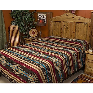 Mission Del Rey Southwest Bedding Isleta Collection -Reversible Bedspread -King Size 114"x96" Tan & Brown