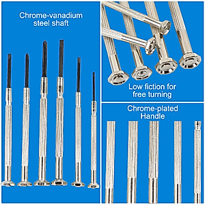 6 PCS Precision Screwdriver Sets, Eyeglass Repair Kit Screwdriver, Mini Screwdriver Set, Flat Head and Philips Head Screwdriver Sets, With 6 Different Sizes, Suitable For Watch, Electronic Repairs