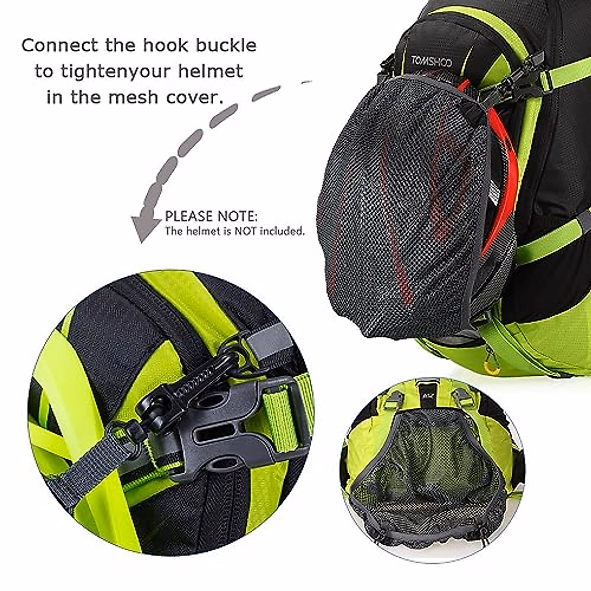 TOMSHOO Cycling Backpack, 20L Lightweight Daypack-Waterproof backpack, Hiking Travel Backpack with Rain Cover Helmet Cover