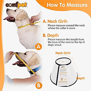COMFPET Dog Cones for Medium Dogs and Cats Recovery After Surgery, Cone of Shame for Pets to Stop Licking for Small Medium Large Breed, Ecollar for After Surgery