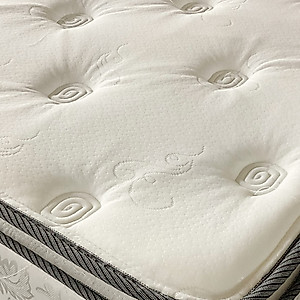 Mattress Solution 10-Inch Medium Plush Pillowtop Innerspring Fully Assembled Mattress And 8" Wood Box Spring/Foundation Set With Frame, Full
