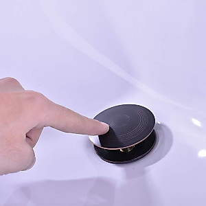 HANEBATH Pop-up Drain with Strainer Basket, Bathroom Sink Drain Assembly Less Overflow, Oil Rubbed Bronze