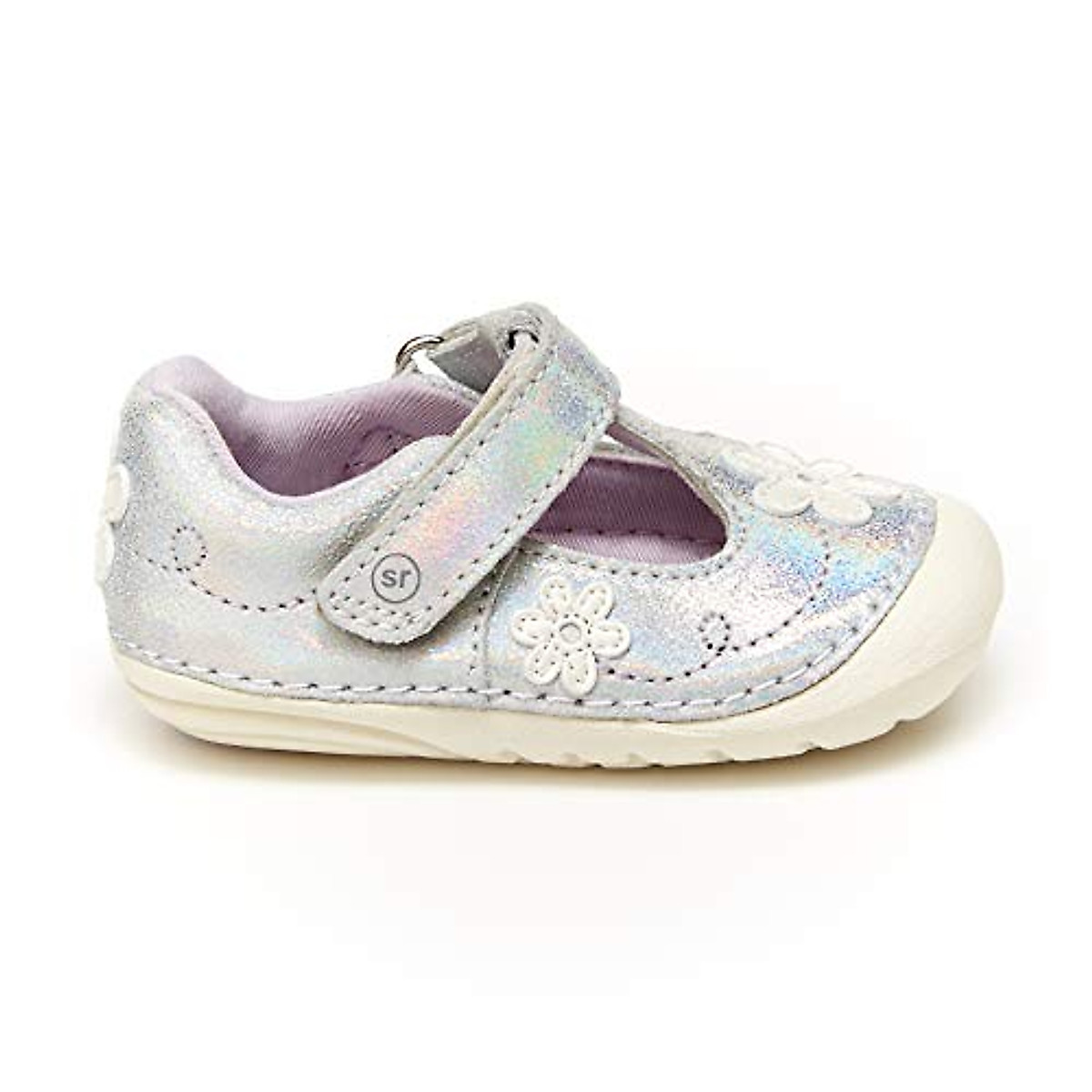 Stride Rite baby girls Soft Motion Liliana Mary Jane Flat, Iridescent, 3.5 Infant US