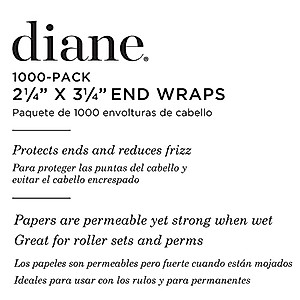 Diane End Wraps for Styling Hair in Salon or at Home 2.25 inch x 3.25 inch , White, 1000 Count(Pack of 1)