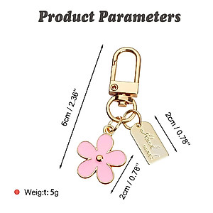 HOSBY 3 Pcs Keychains for Women, Bag Charm Flower Key Chain Car Key Ring Pendant for Purse, Handbag Bag, Earphone Case Decoration