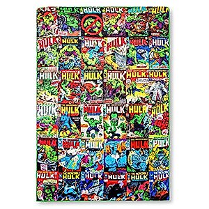 Marvel Incredible Hulk Comic Books Oversized Sherpa Throw Blanket | 8 Feet Long