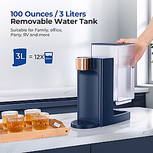 Northmas Electric Kettles, D20 Instant Hot Water Dispenser for Quick Heating & Dispense, Adjustable 5 Temperatures & 4 Water Volume Dispense, Removable 100 Ounce 3L Water Tank Capacity, BPA Free, Blue