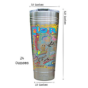 Catstudio Florida Thermal Tumbler | Triple Wall Insulation With Non Slip Bottom | Great Travel Cup for Water, Coffee, Tea, or Smoothies