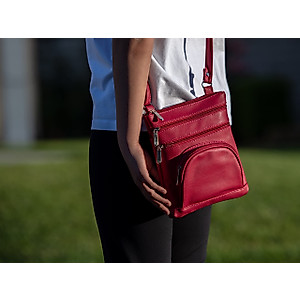 Goson Leather Hand Crafted Leather Small Crossbody Purse Handbag for Women