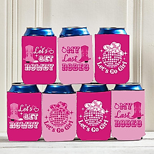 KARAQY Cowgirl Bachelorette Party Bride Vibes Can Cooler - 12 Pcs Drink Sleeve, Bachelorette for Bridal Shower, Engagement Party Decoration and Bride to Be Gift Bridesmaid Gifts