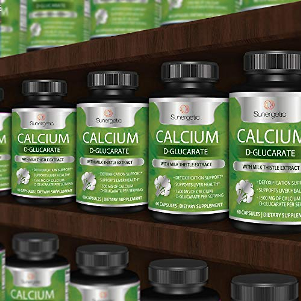Premium Calcium D-Glucarate Supplement with Milk Thistle Extract - Calcium D-Glucarate for Liver Support & Detox Support – 500mg of Calcium D-Glucarate Per Serving – 60 Capsules