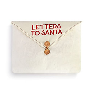 DEMDACO Letters to Santa White and Red 12 x 18 Inch Pocket Christmas Throw Pillow