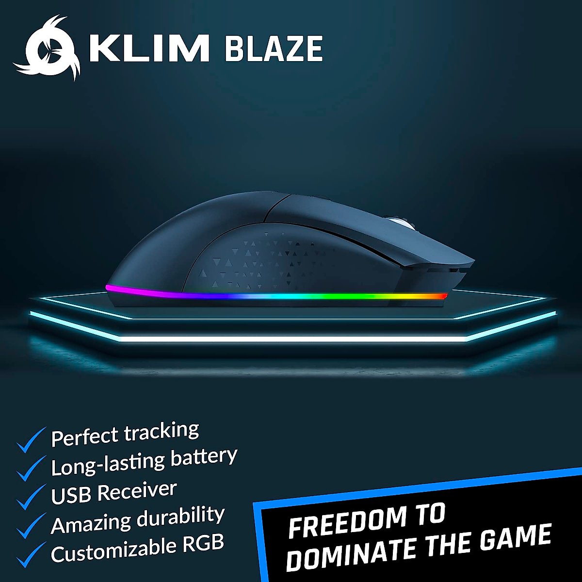 KLIM Blaze & Shift Bundle - New 2024 - Wireless Gaming Keyboard and Mouse Combo - Wireless Mechanical Keyboard Hotswap 65% - RGB Gaming Mouse Wireless - Long-Lasting Built-in Battery
