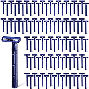 Twin Blade Razors for Men Stainless Steel Men Razors Disposable Plastic Men Shaving Razors Multipurpose Portable Shave Razor Manual Men's Disposable Razors for Bathing Hotel Travel (200 Pieces)